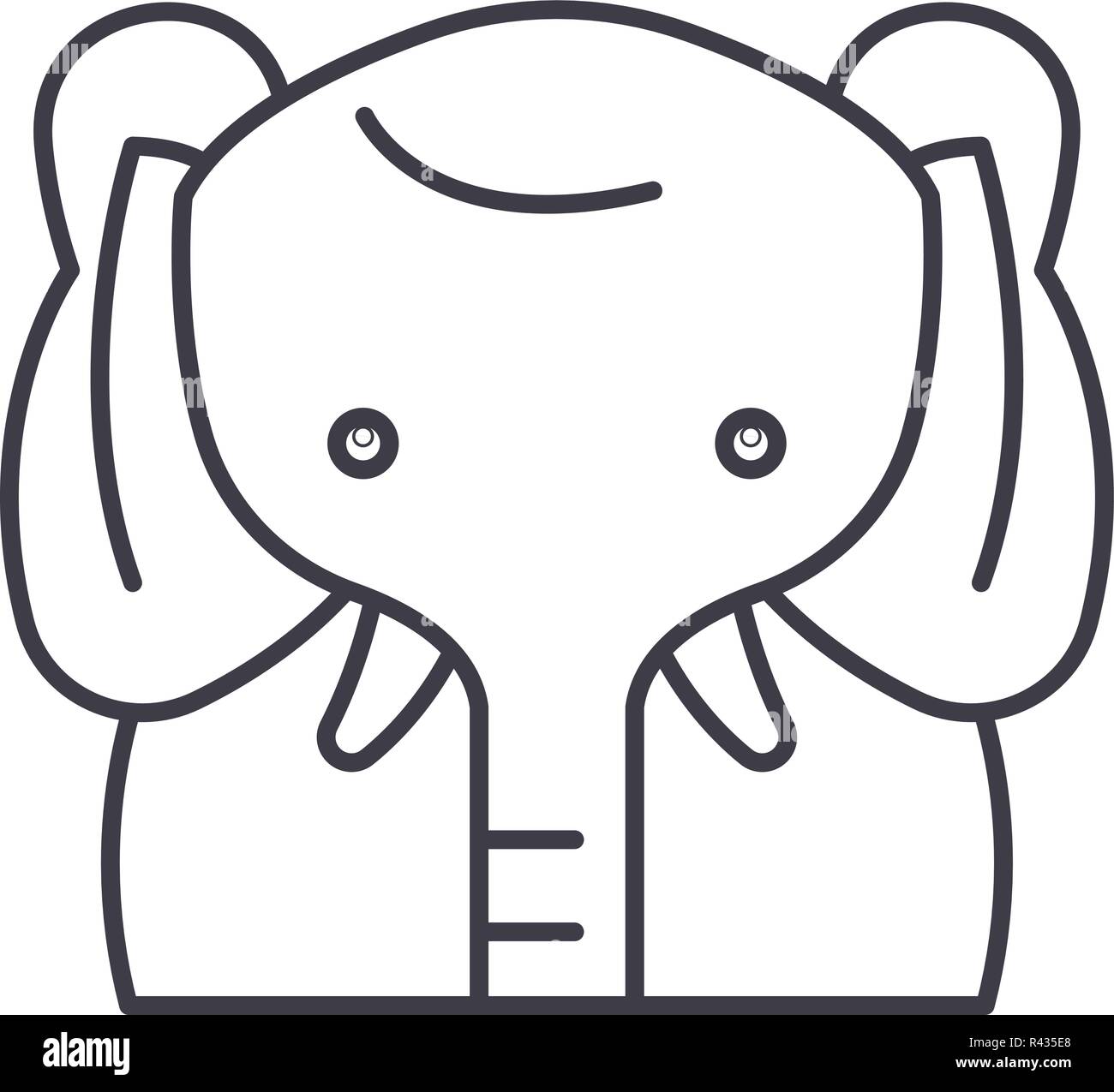 Funny elephant line icon concept. Funny elephant vector linear ...