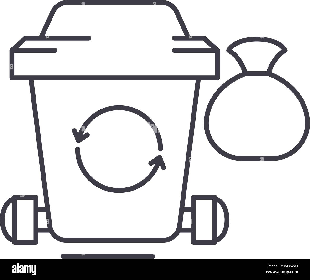 Garbage line icon concept. Garbage vector linear illustration, symbol ...