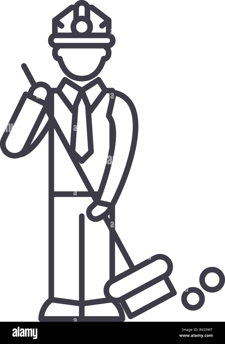 Garbage collection line icon concept. Garbage collection vector linear ...