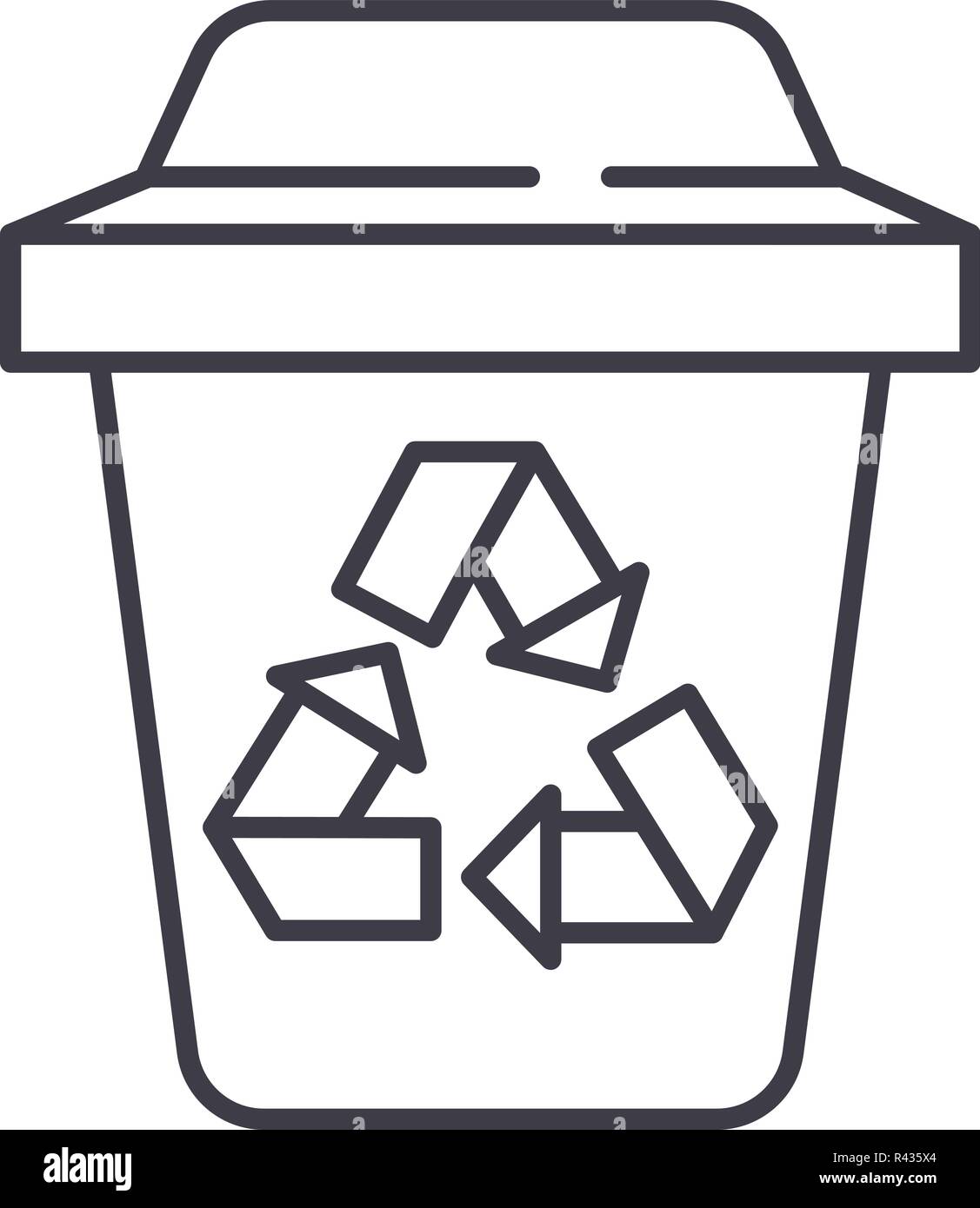 Garbage sorting line icon concept. Garbage sorting vector linear ...