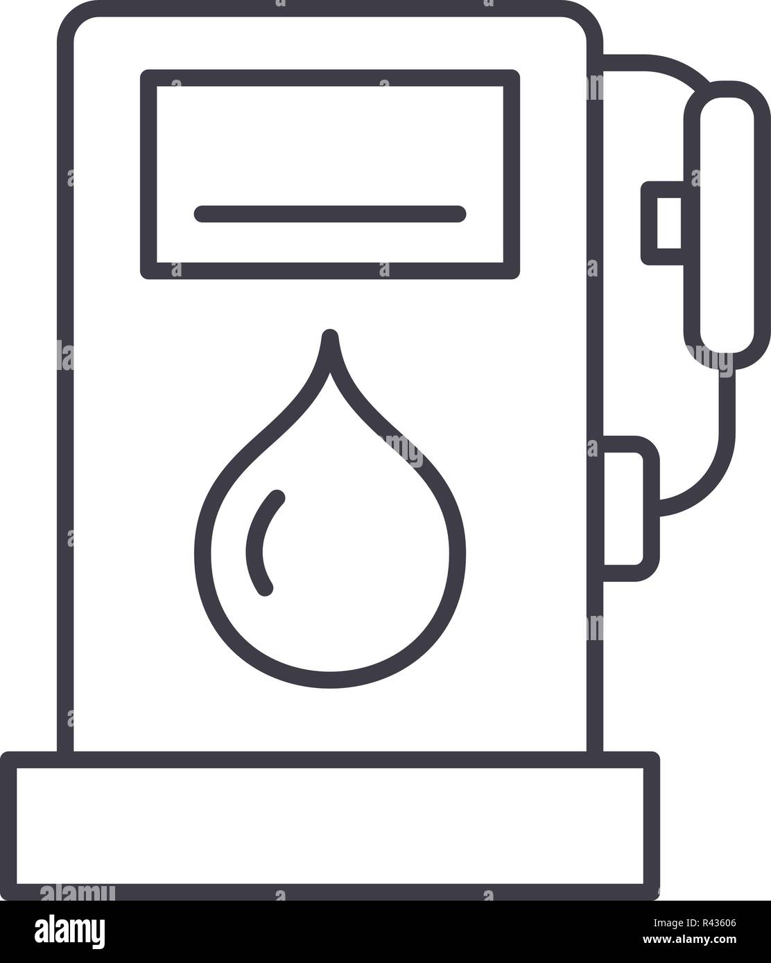 Gas station line icon concept. Gas station vector linear illustration ...