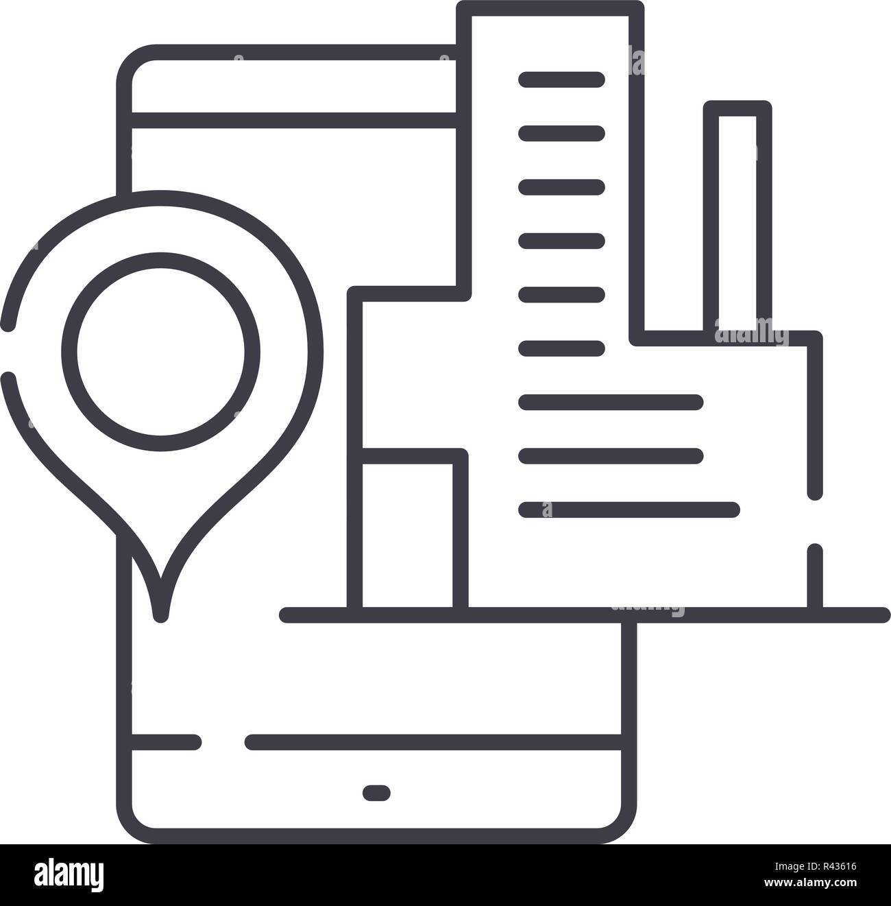 Geolocation system line icon concept. Geolocation system vector linear ...