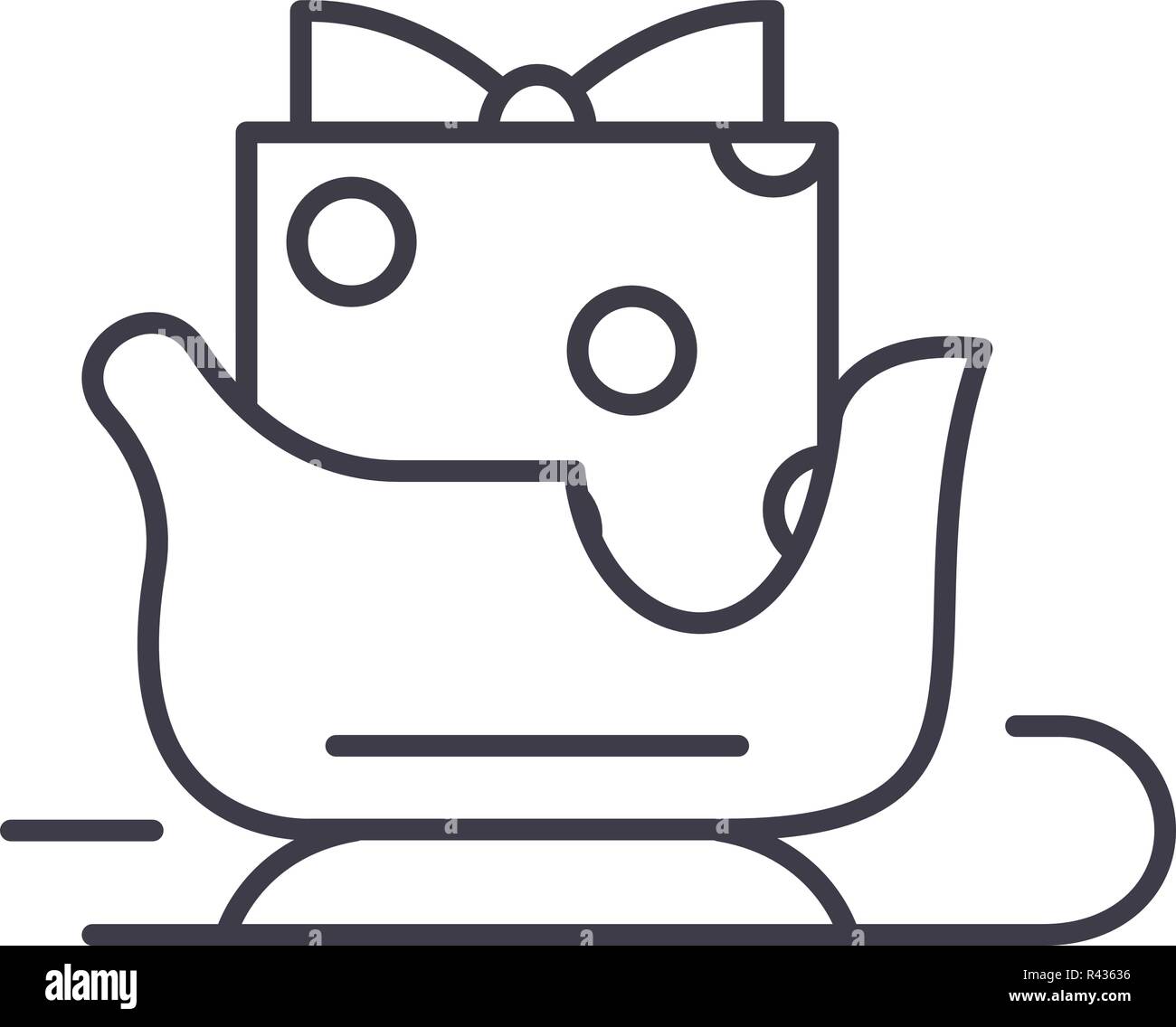 Gift carriage line icon concept. Gift carriage vector linear ...