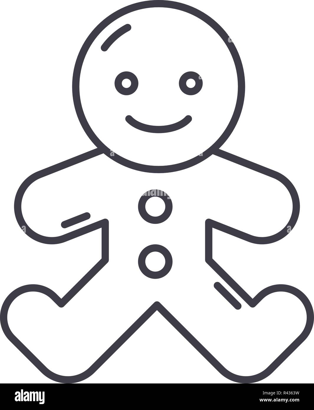 Gingerbread man line icon concept. Gingerbread man vector linear ...