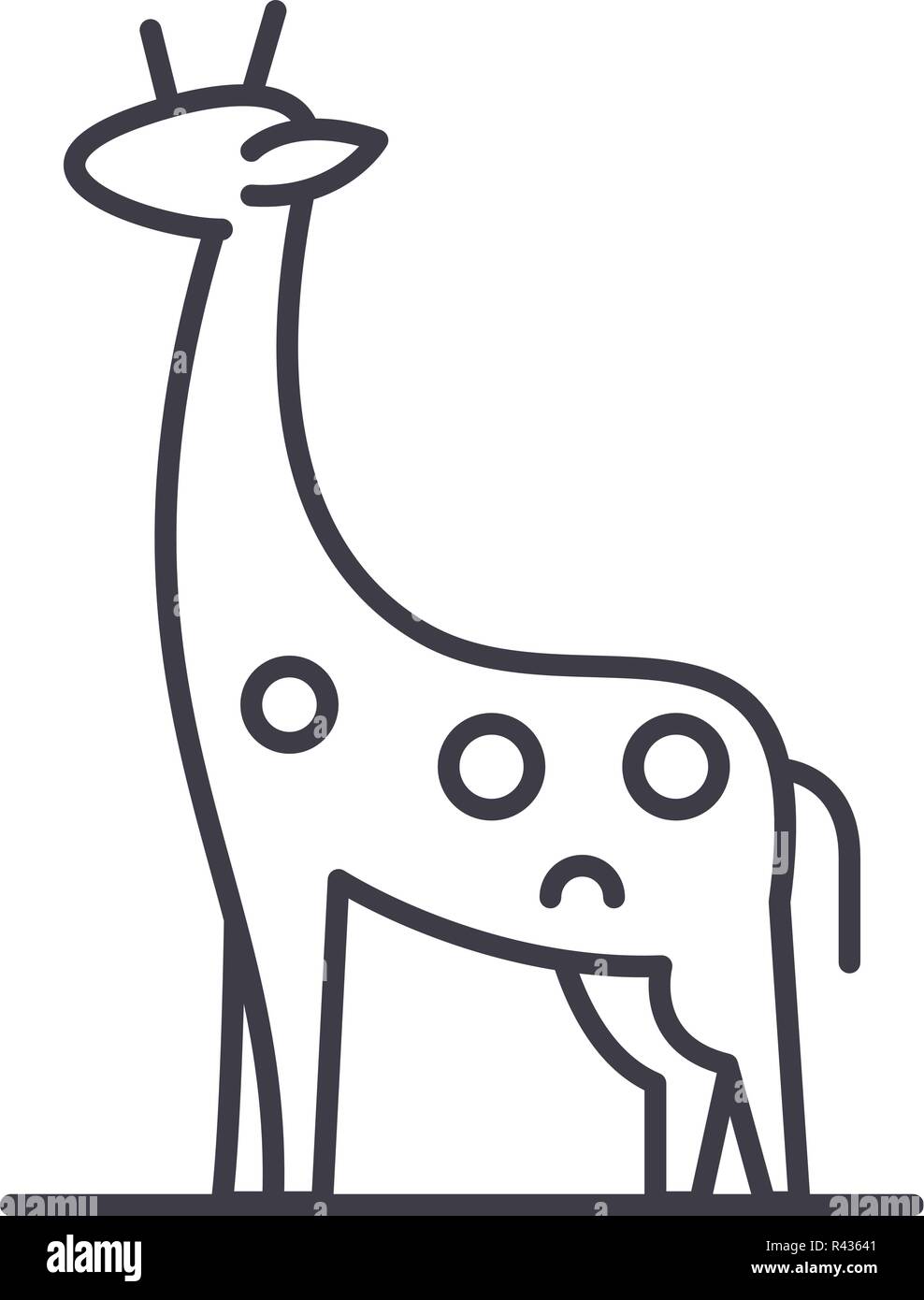 Giraffe line icon concept. Giraffe vector linear illustration, symbol ...