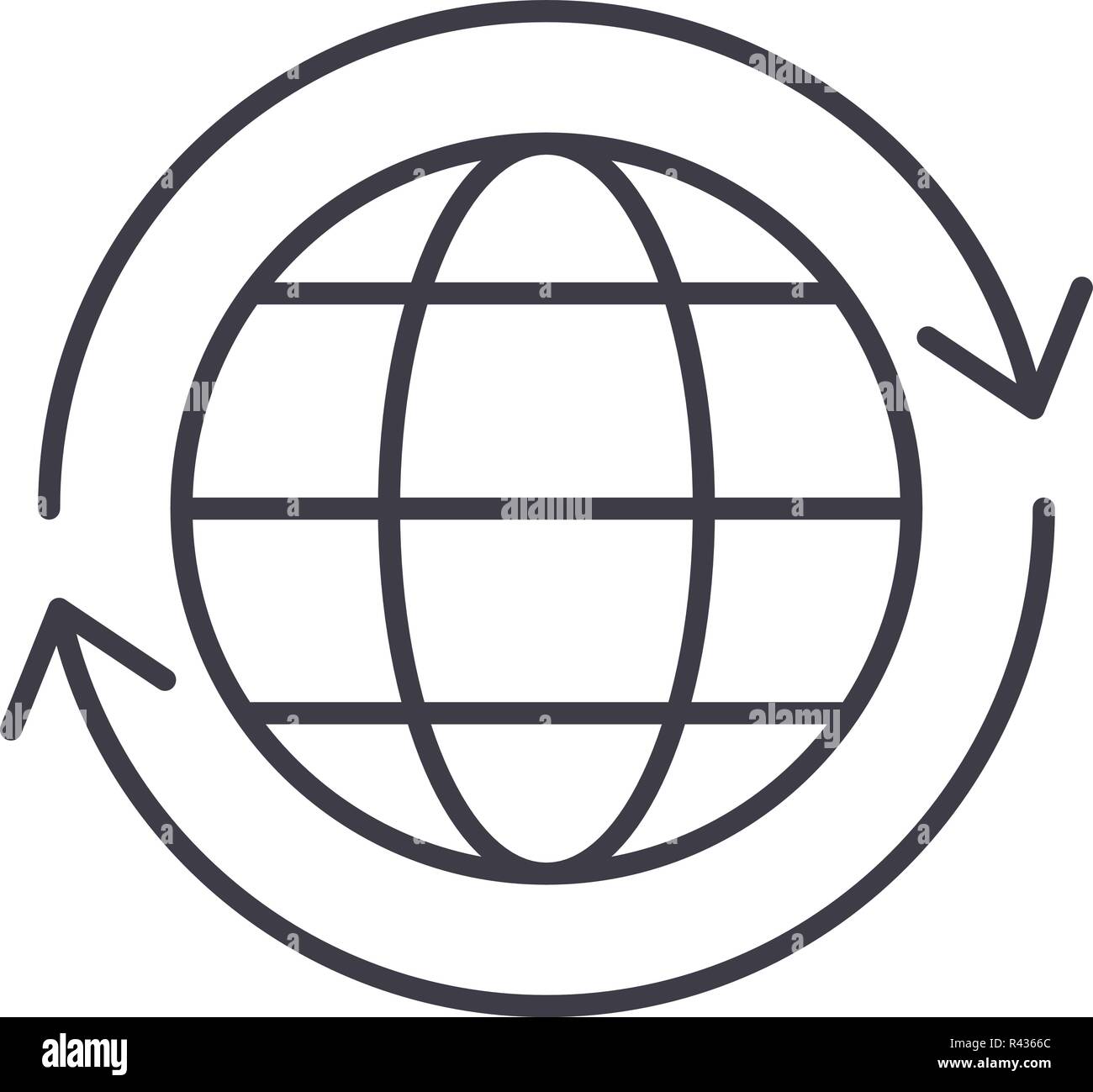 Global logistics line icon concept. Global logistics vector linear ...
