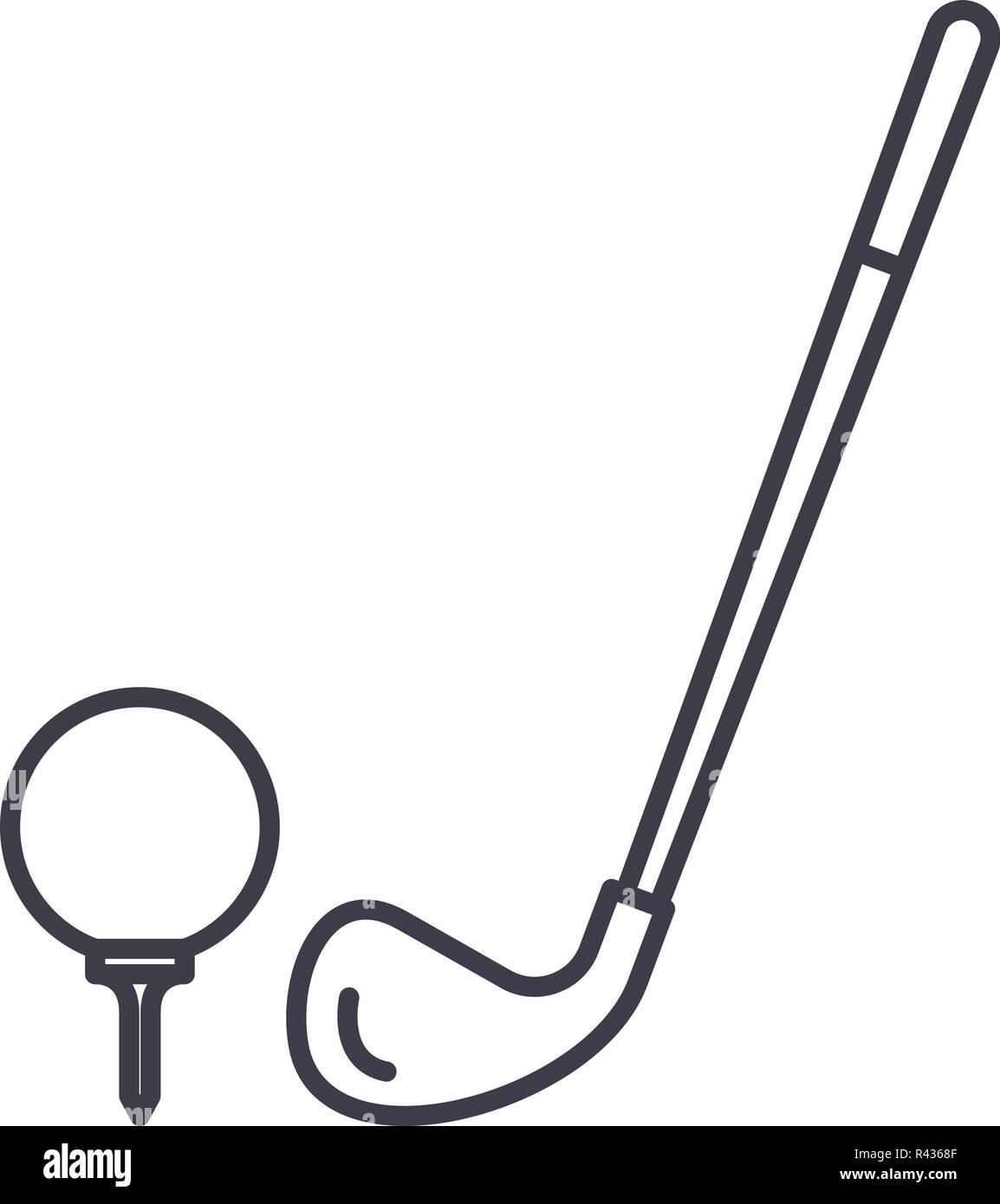 Golf club line icon concept. Golf club vector linear illustration ...