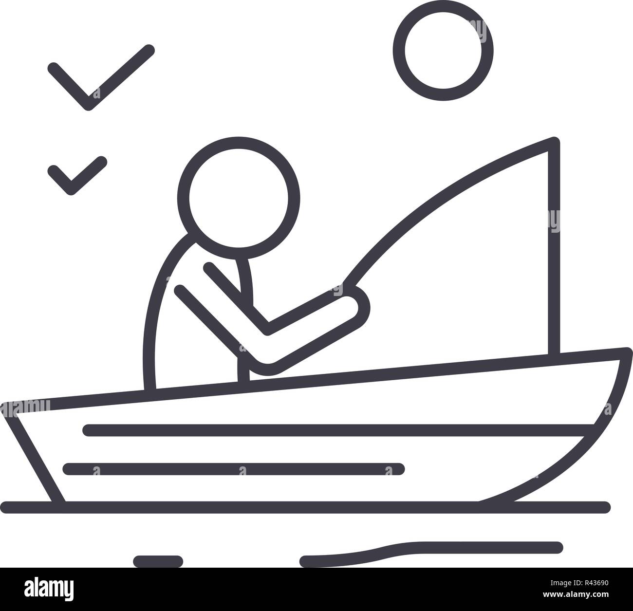 Good fishing line icon concept. Good fishing vector linear illustration ...