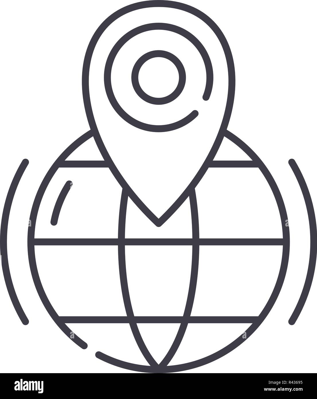 Gps line icon concept. Gps vector linear illustration, symbol, sign ...