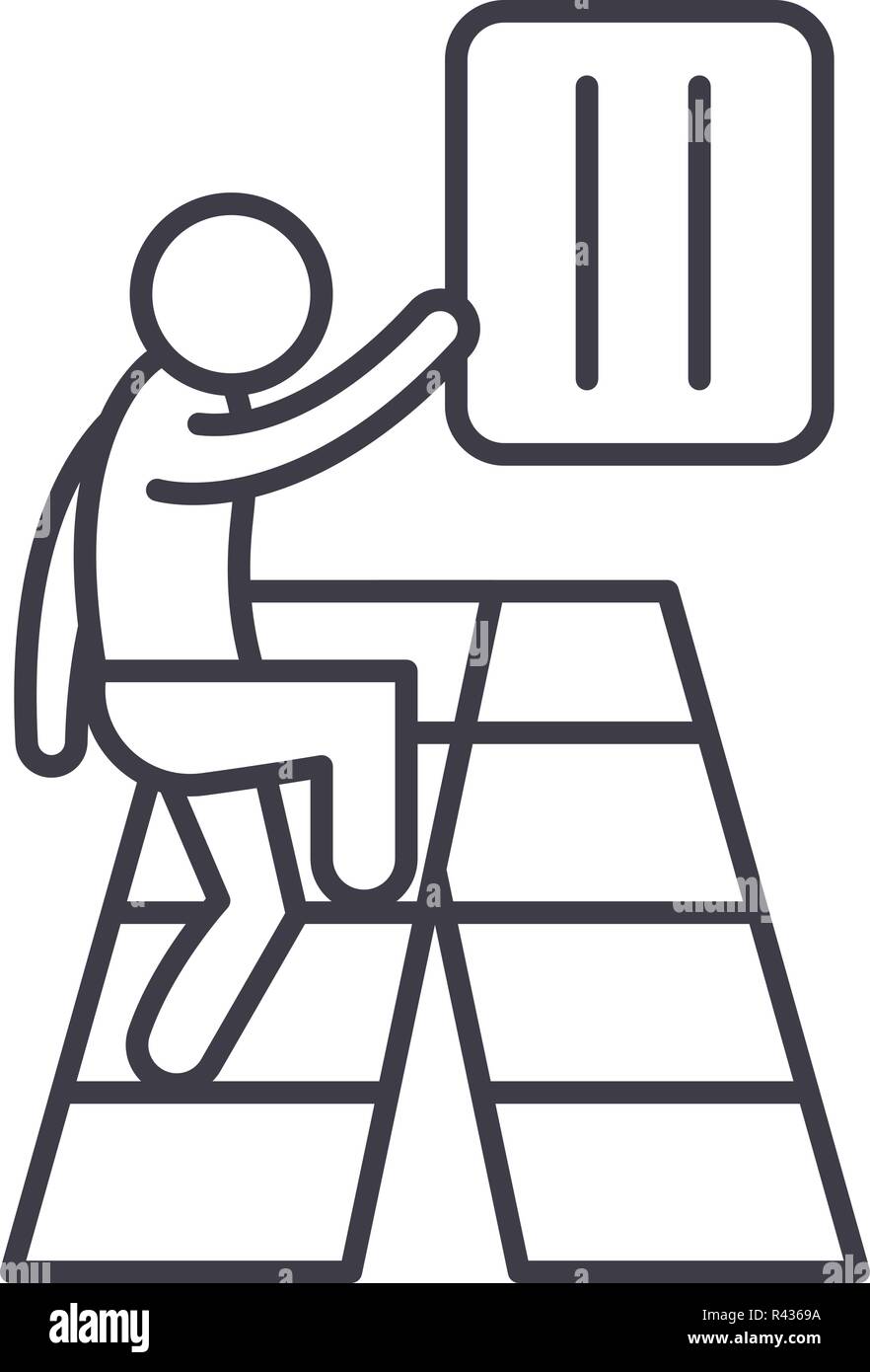 Gradual development line icon concept. Gradual development vector ...