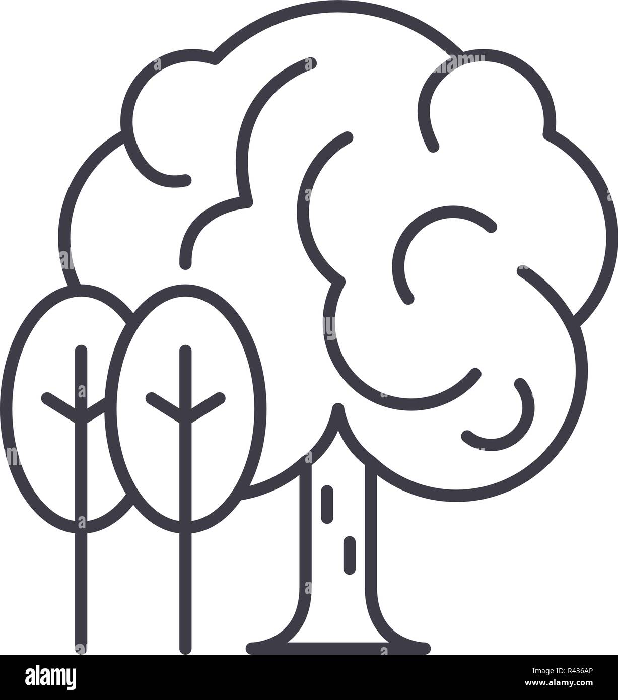 Grove line icon concept. Grove vector linear illustration, symbol, sign ...