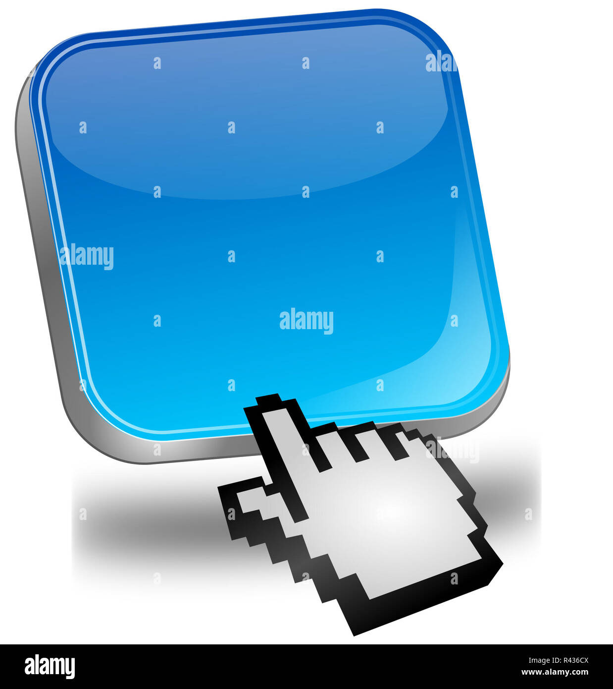 blue blank Button with cursor Stock Photo - Alamy