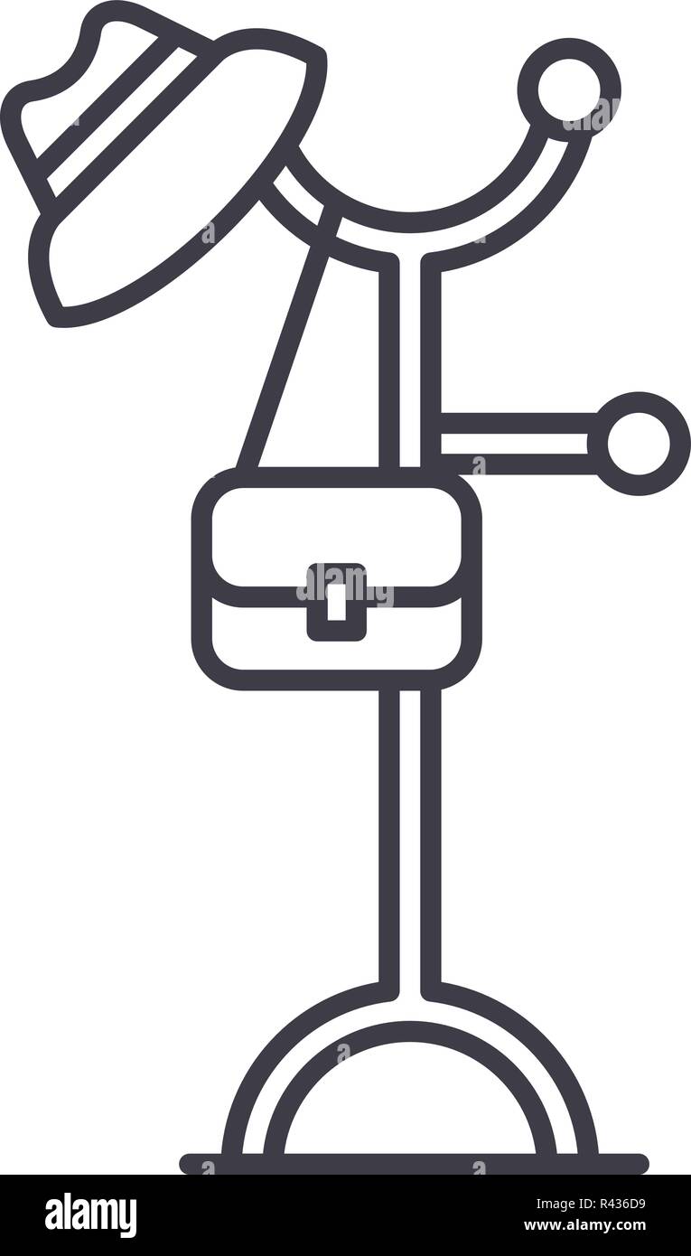 Hanger in the hallway line icon concept. Hanger in the hallway vector ...