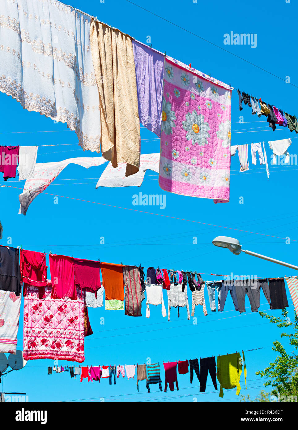 Sun dried clothes washing hi-res stock photography and images - Alamy