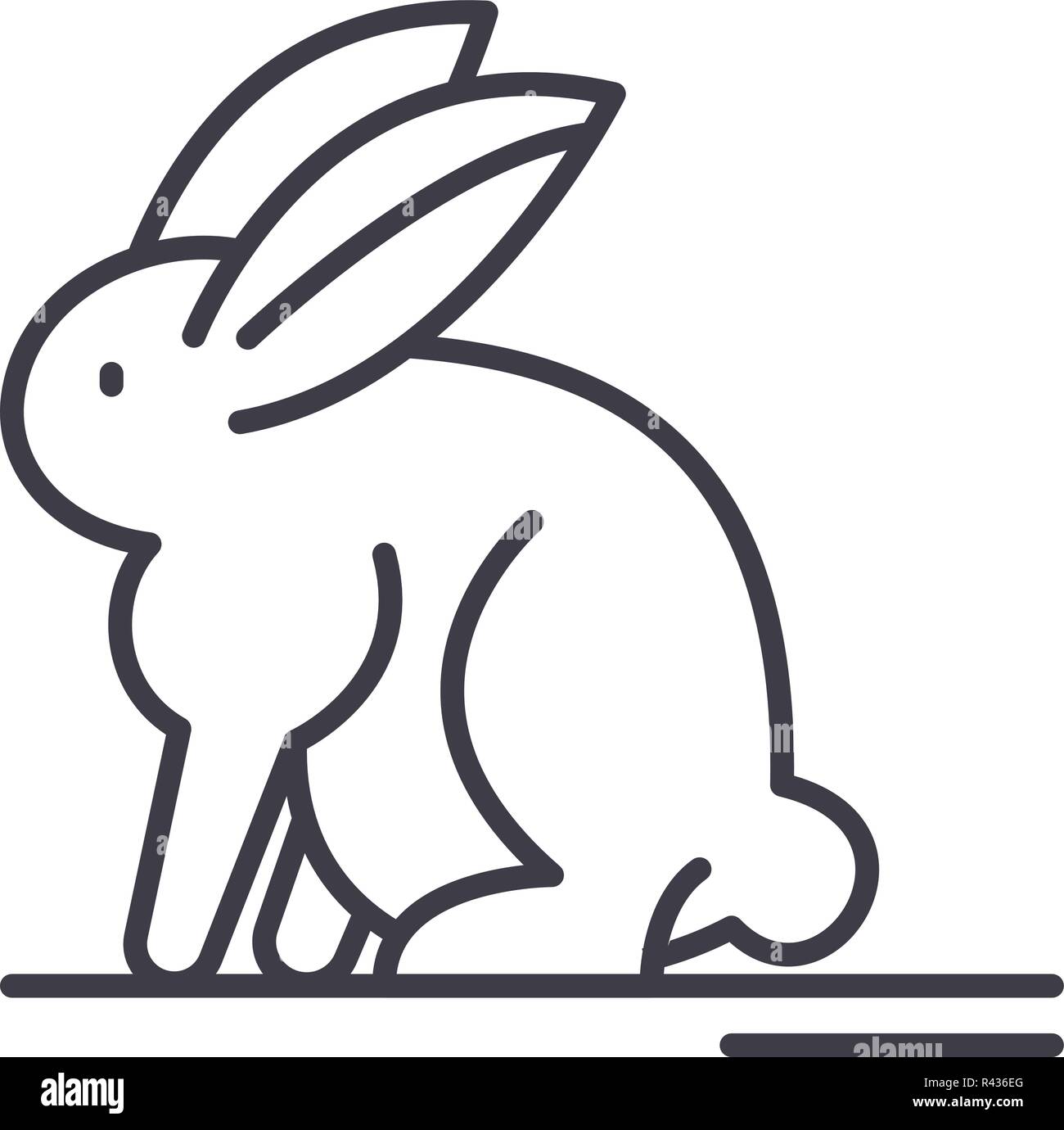 Hare line icon concept. Hare vector linear illustration, symbol, sign ...