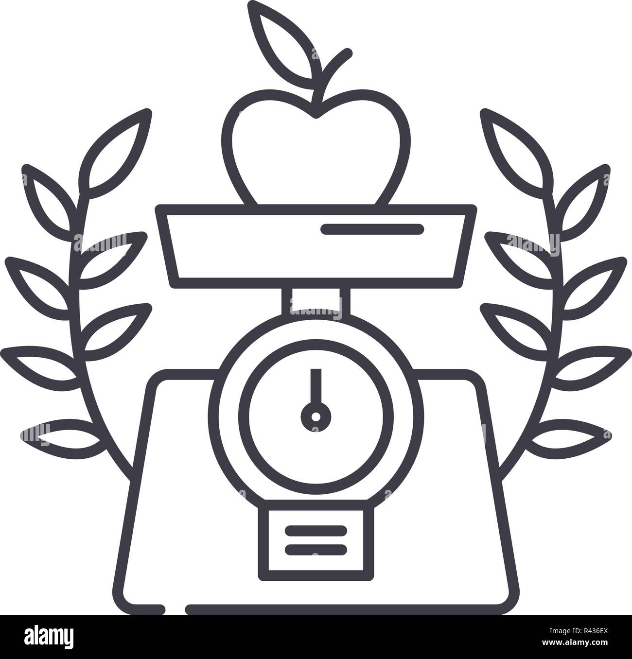 Healthy food line icon concept. Healthy food vector linear illustration ...