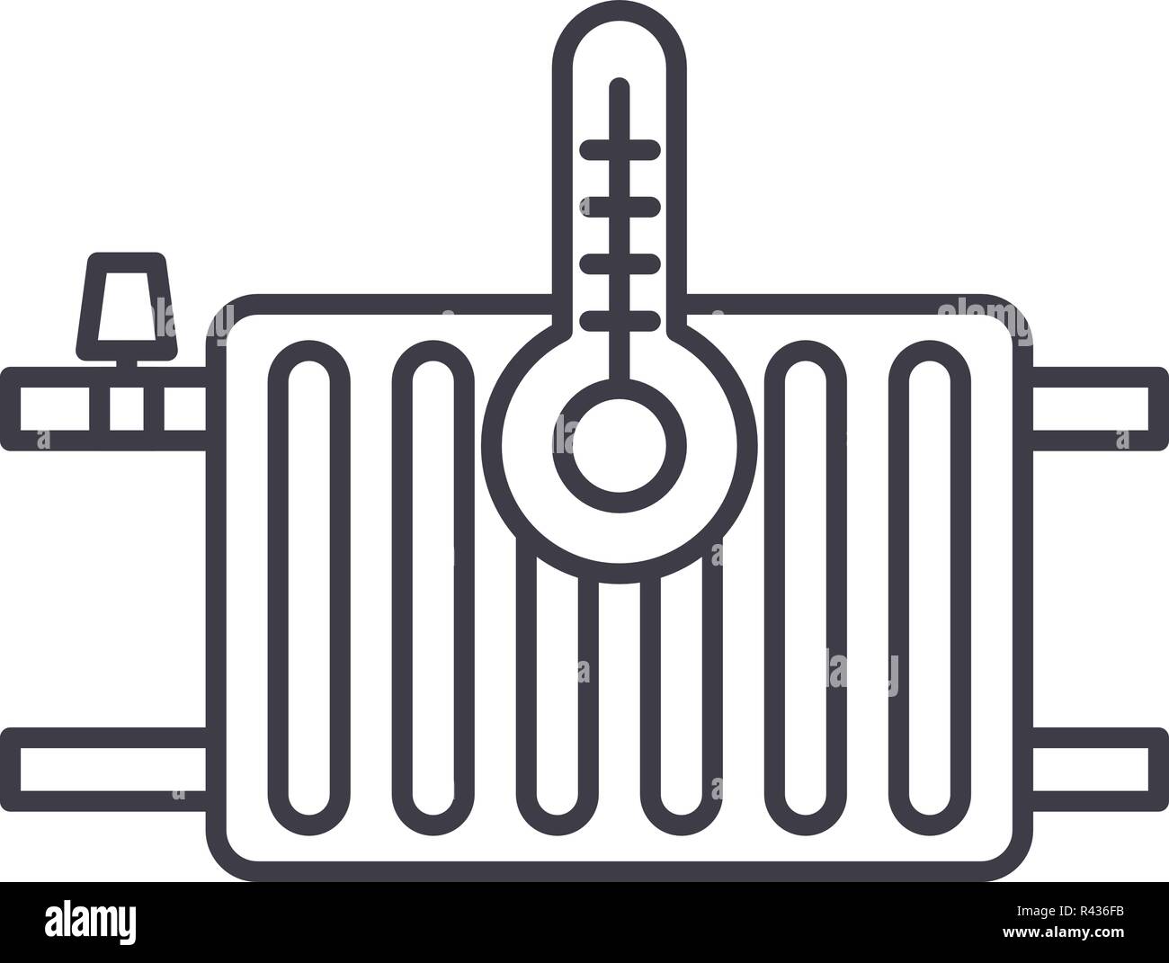 Heating radiators line icon concept. Heating radiators vector linear ...