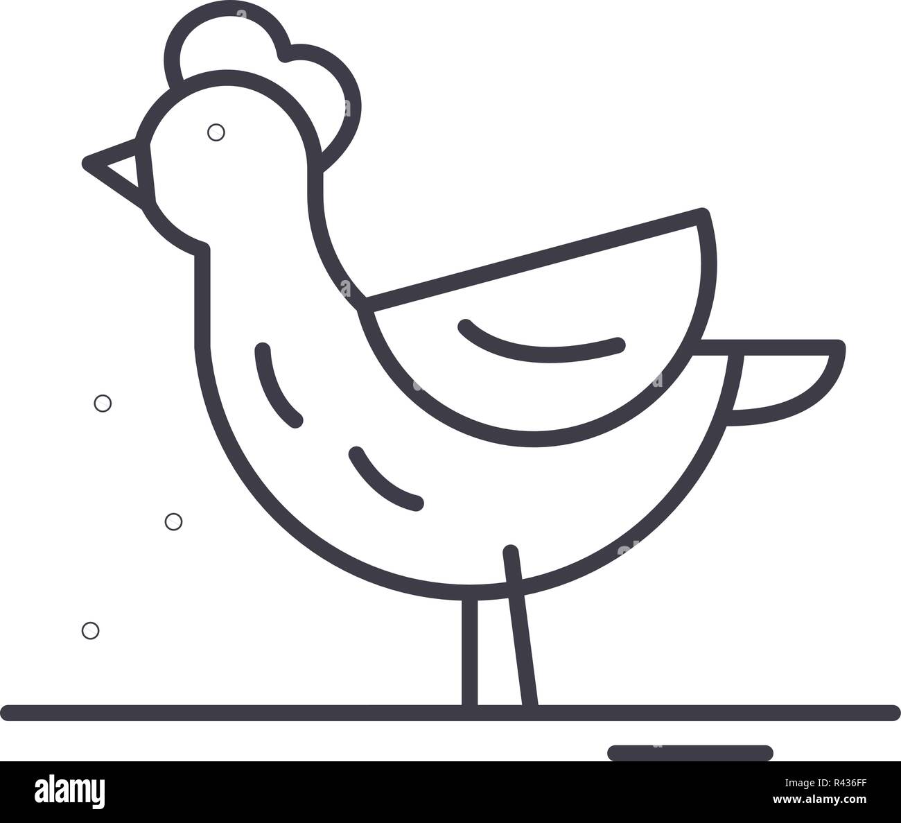 Hen line icon concept. Hen vector linear illustration, symbol, sign ...