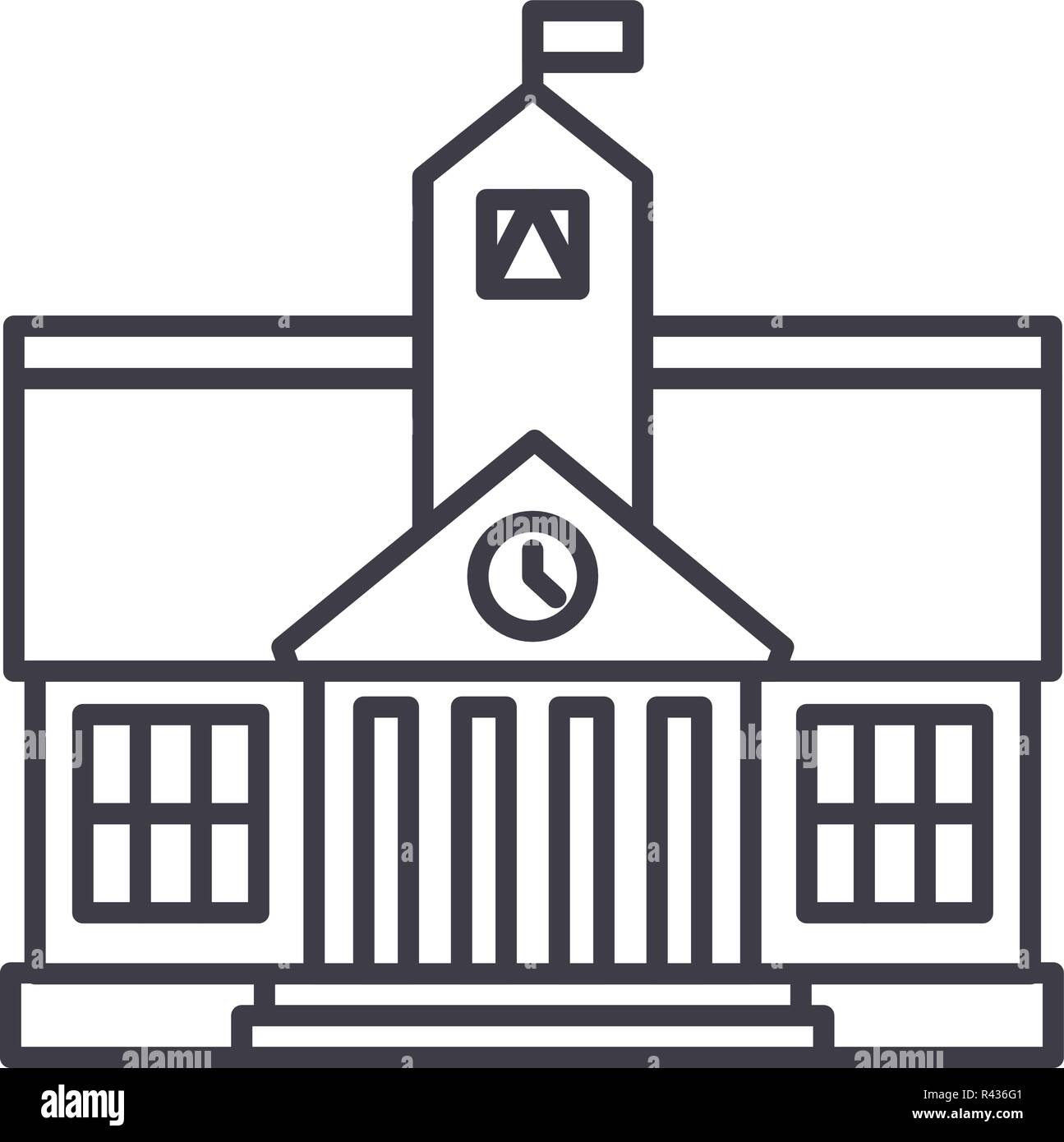 Higher education line icon concept. Higher education vector linear ...