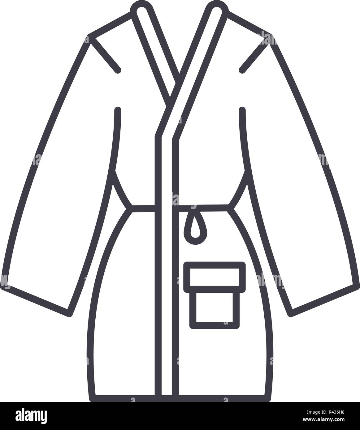 Home bathrobe line icon concept. Home bathrobe vector linear ...