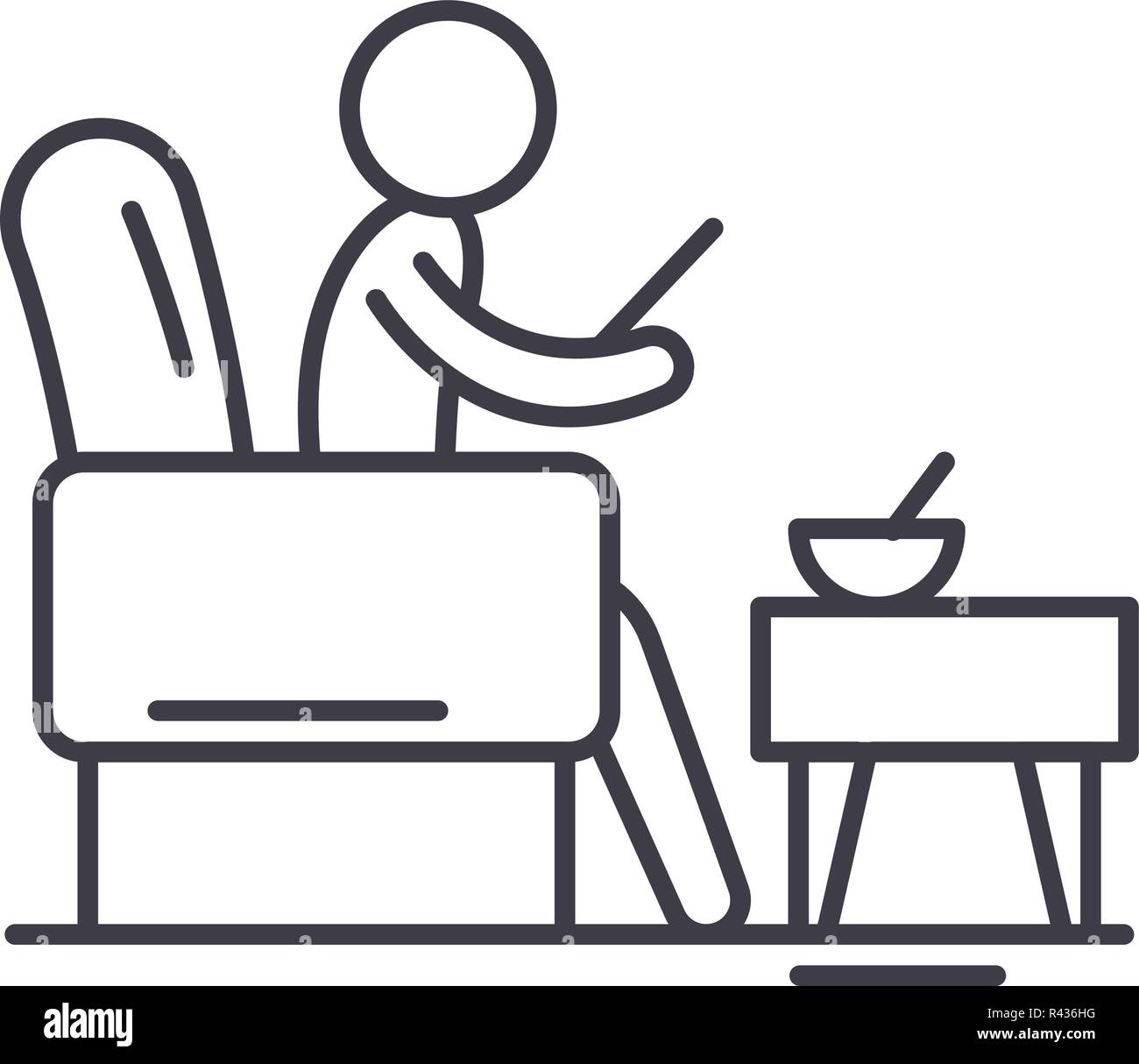 Home comfort line icon concept. Home comfort vector linear illustration ...