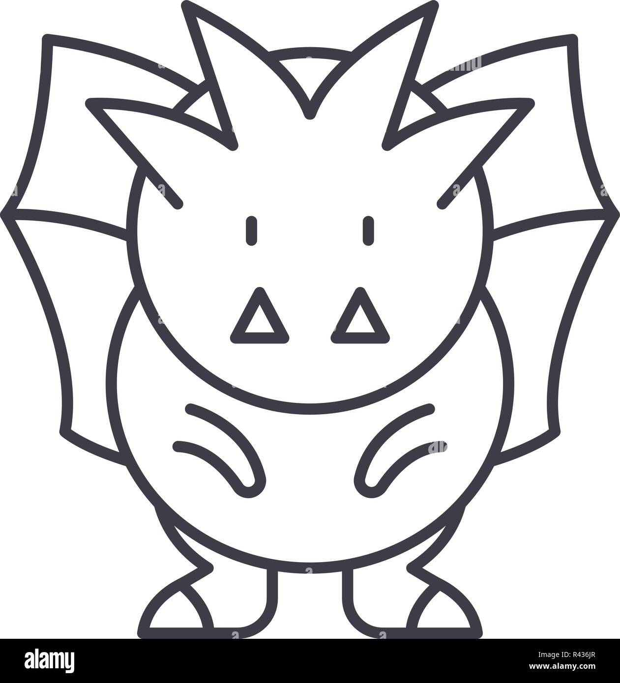 Horror line icon concept. Horror vector linear illustration, symbol ...