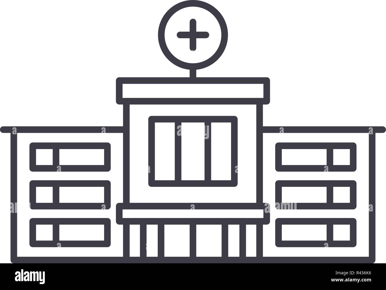 Hospital line icon concept. Hospital vector linear illustration, symbol ...