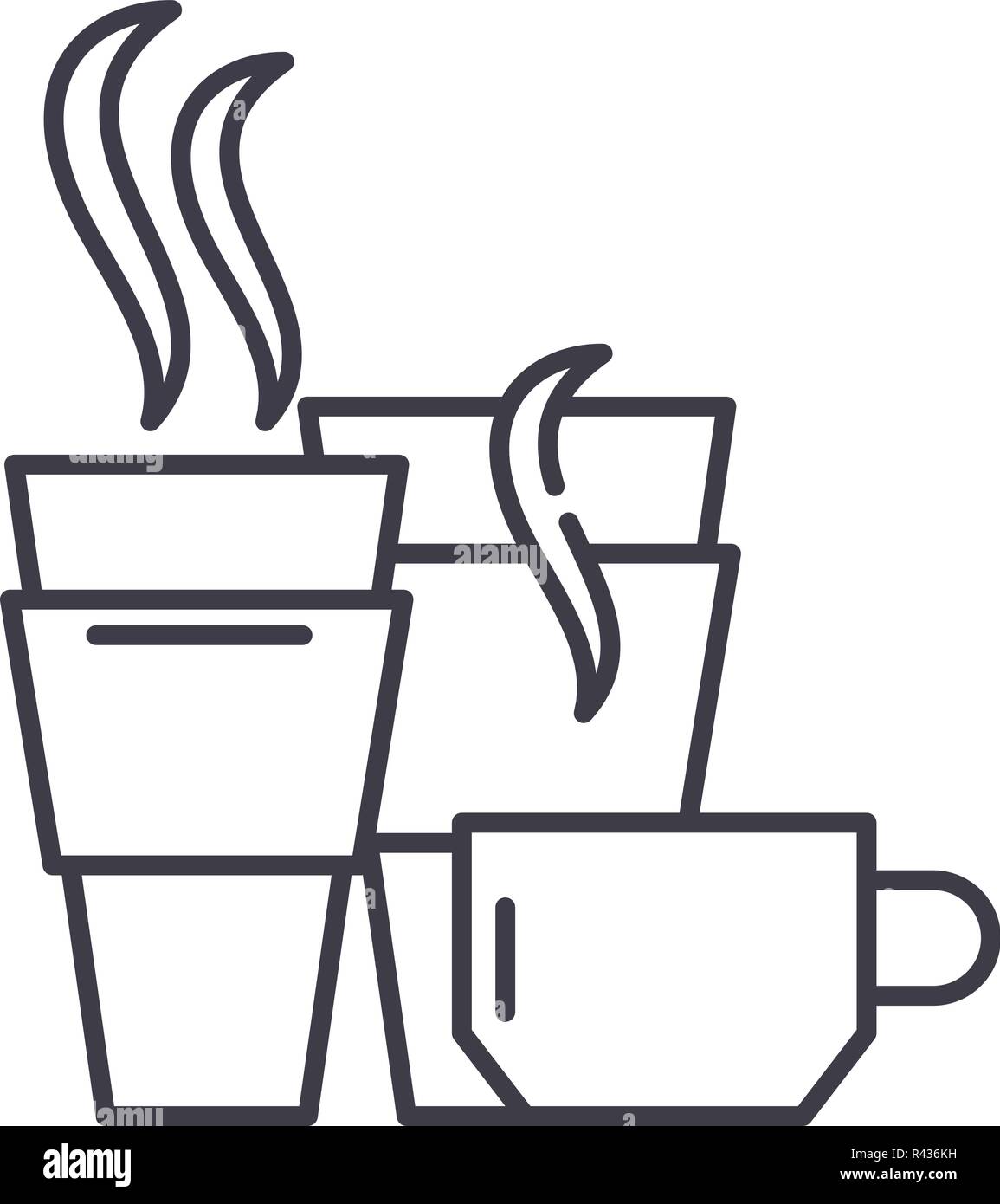 Hot drinks line icon concept. Hot drinks vector linear illustration ...