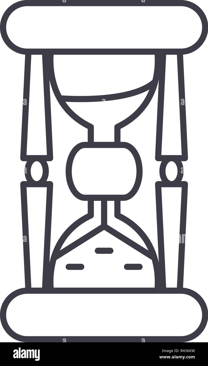 Hourglass line icon concept. Hourglass vector linear illustration ...
