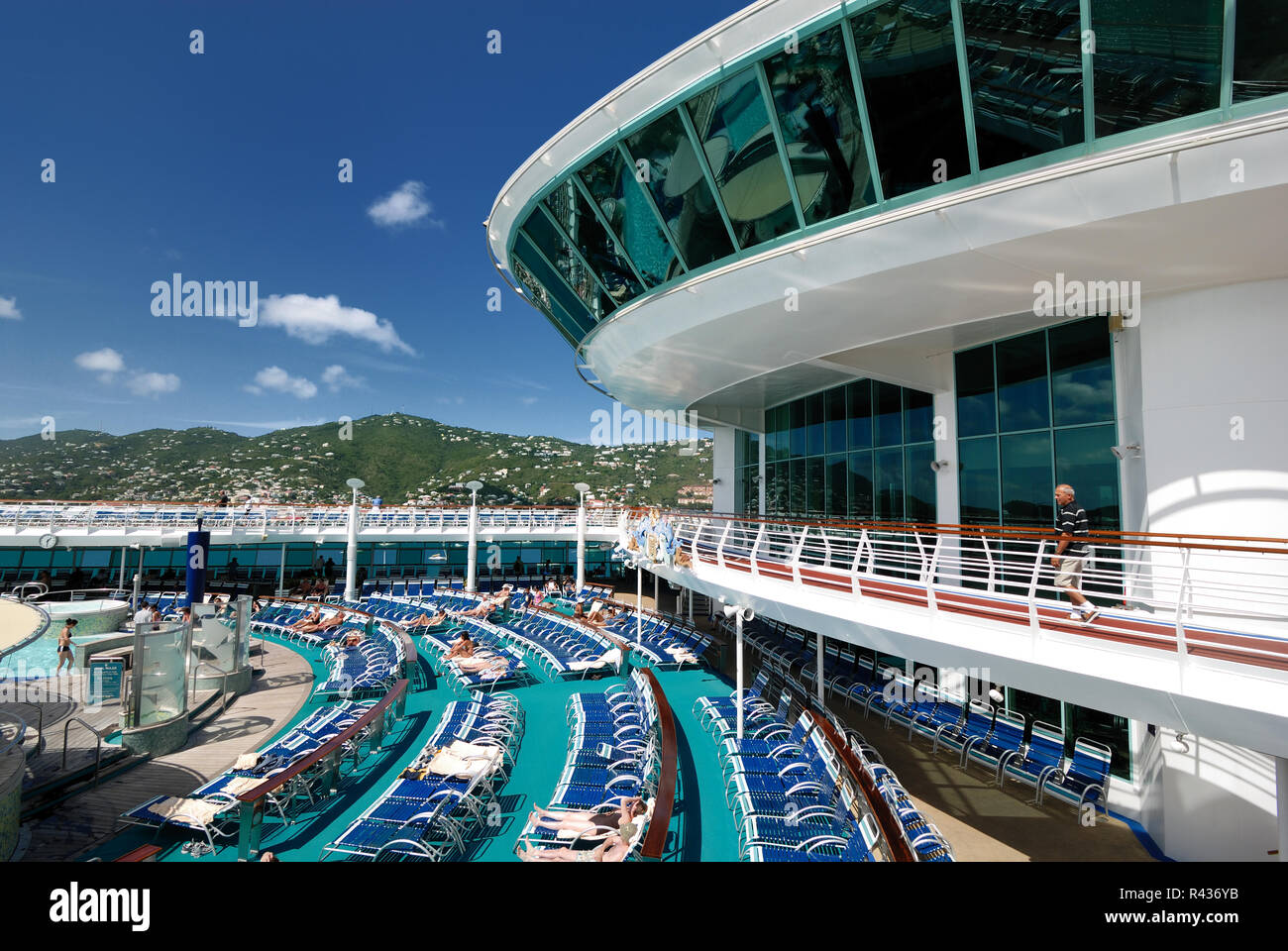 The pool deck on Royal Caribbean's Adventure of the Seas cruise ship ...