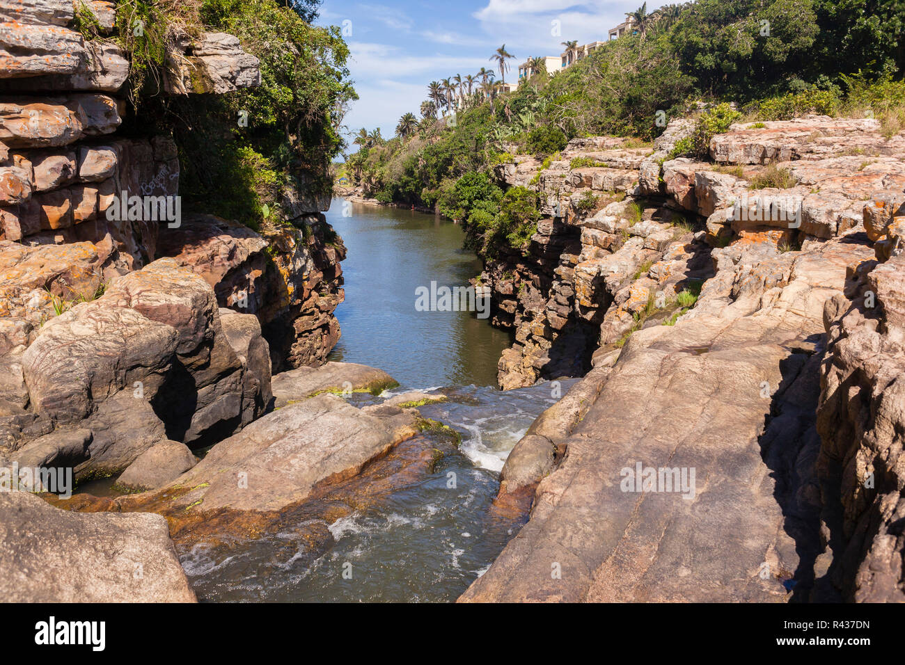 Waterfall Lagoon Beach Stock Photo - Alamy