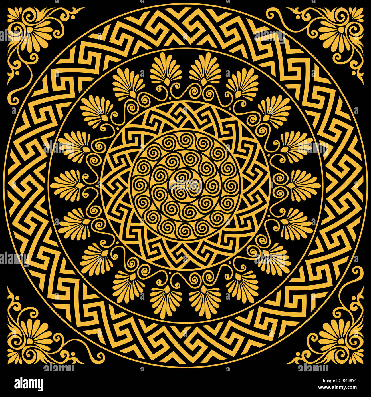 vector Traditional vintage gold Greek ornament Meander Stock Photo - Alamy