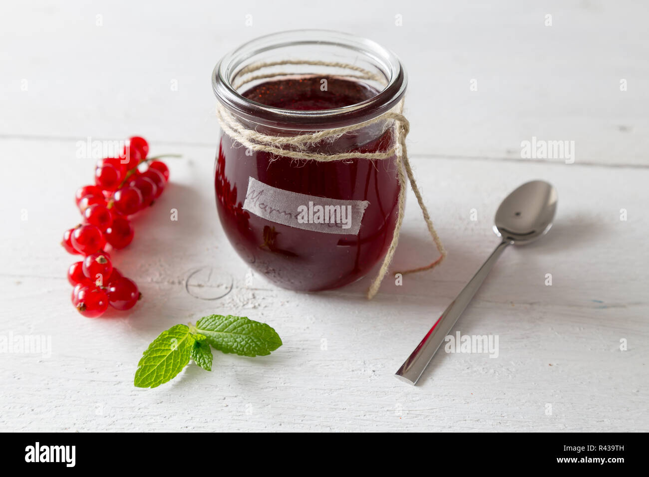 redcurrant jam in a preserving jar Stock Photo - Alamy