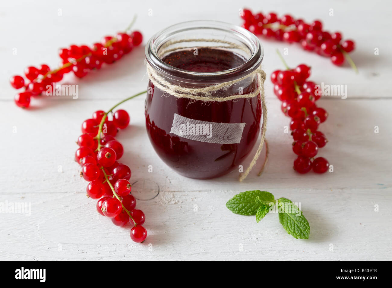 redcurrant jam in a preserving jar Stock Photo - Alamy