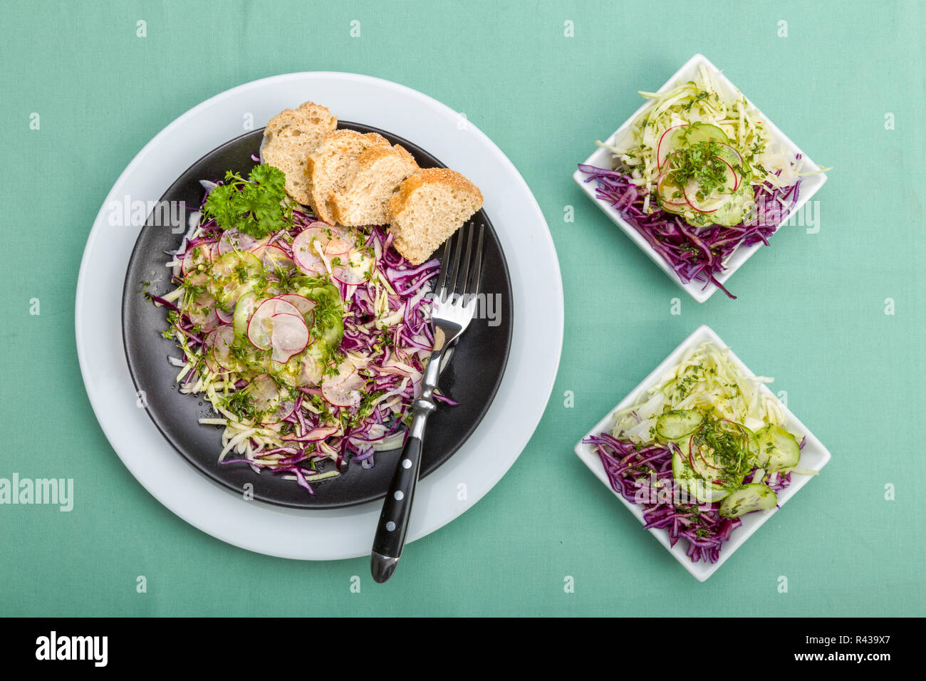 raw fruit and vegetables salad Stock Photo - Alamy