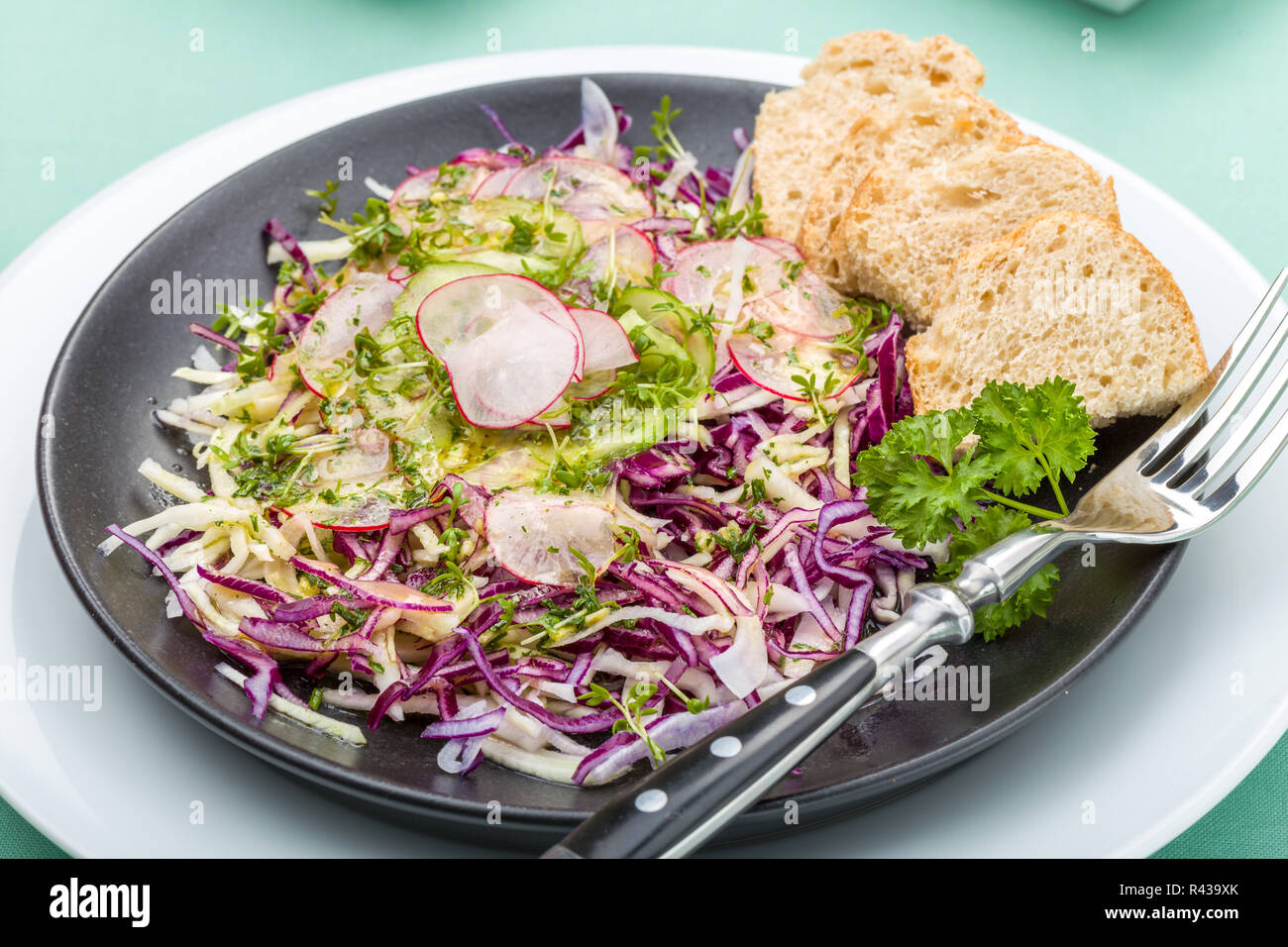 raw fruit and vegetables salad Stock Photo - Alamy
