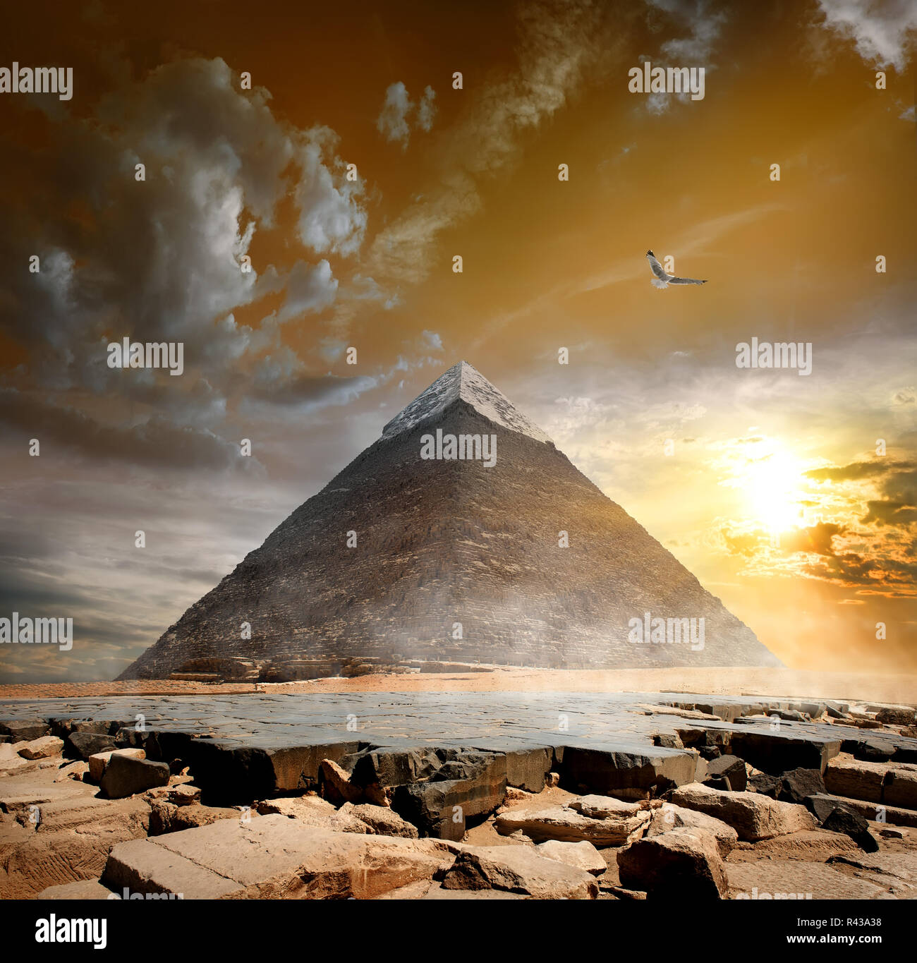 Pyramid under clouds Stock Photo - Alamy