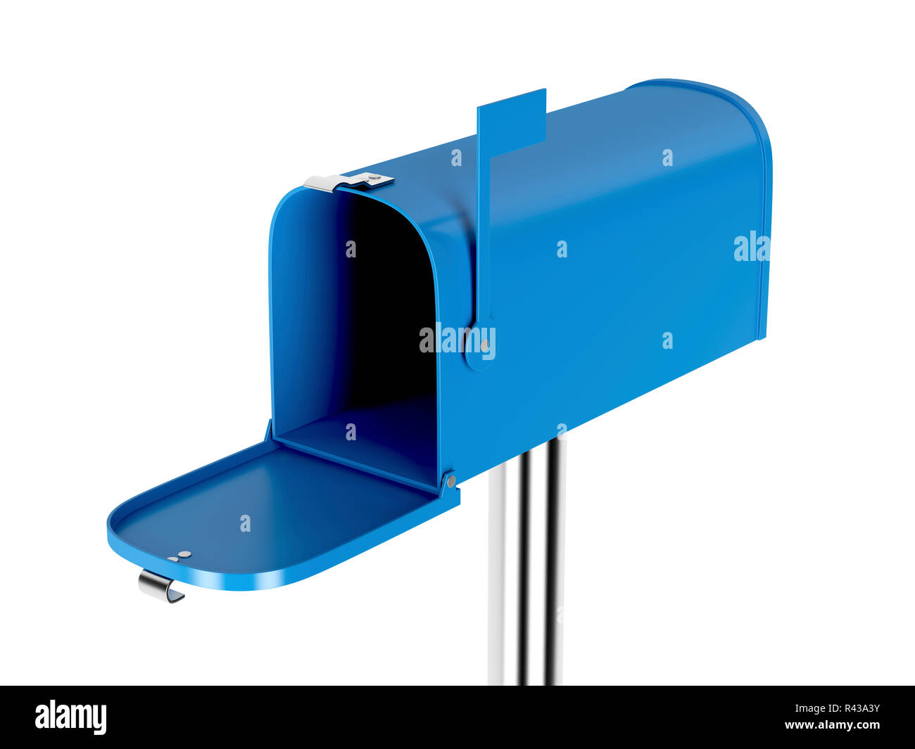 Empty blue mailbox Stock Photo - Alamy