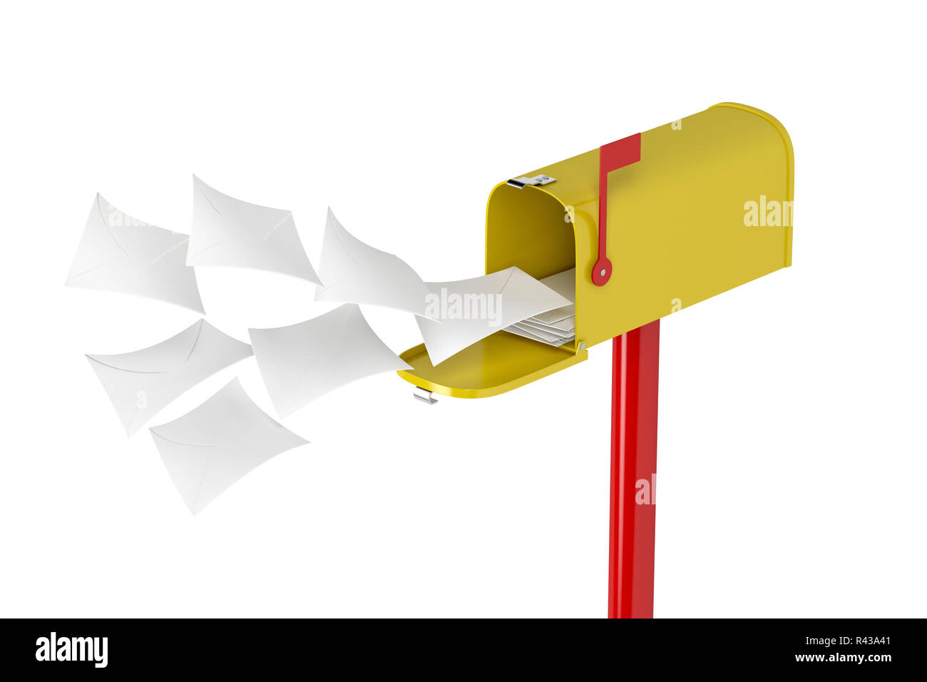 Mailbox with flying letters Stock Photo - Alamy