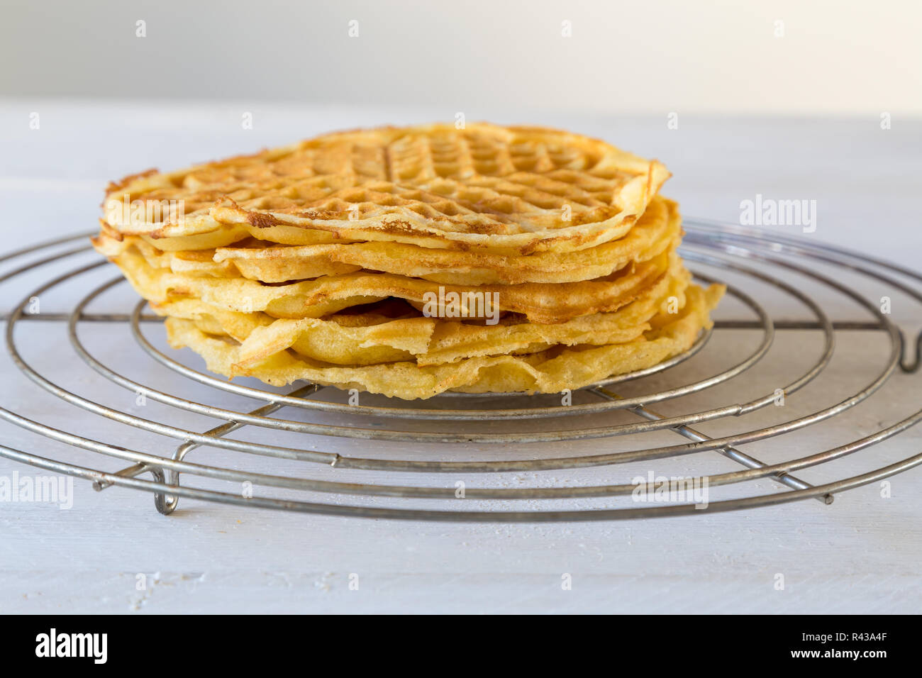 stacked homemade waffles Stock Photo - Alamy