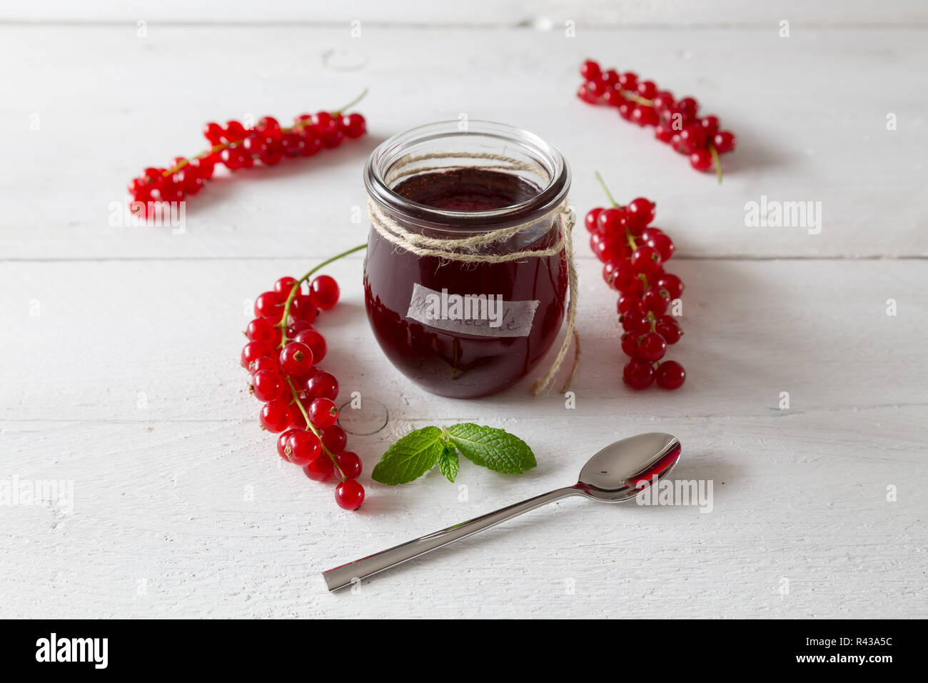 redcurrant jam in a preserving jar Stock Photo - Alamy