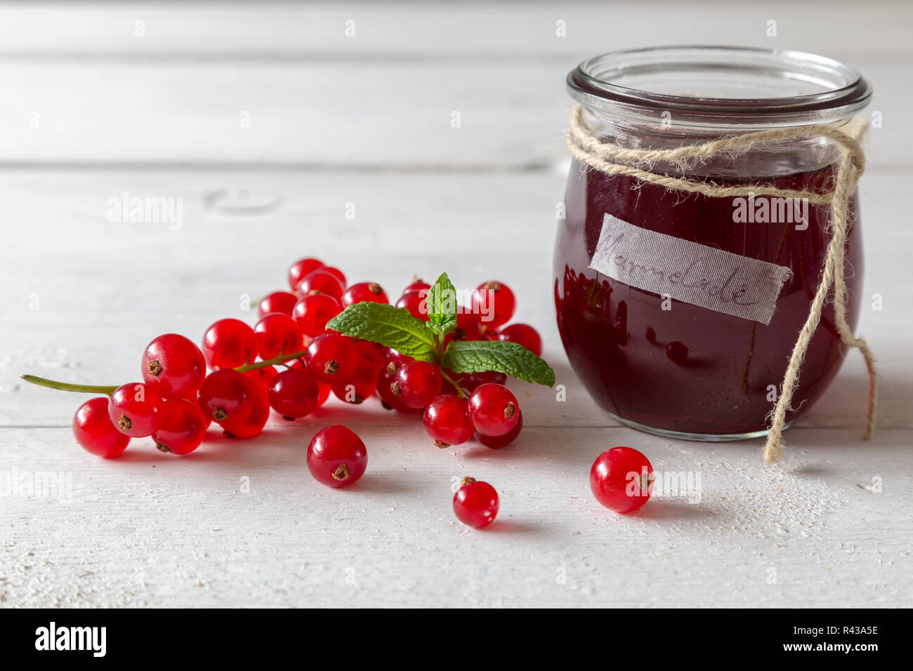 redcurrant jam in a preserving jar Stock Photo - Alamy