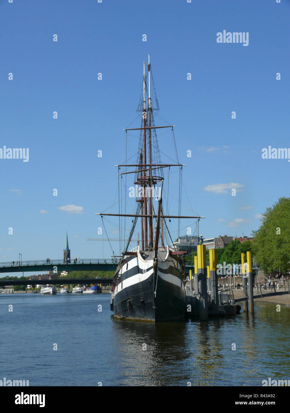 Harbor with ship at the weser hi-res stock photography and images - Alamy