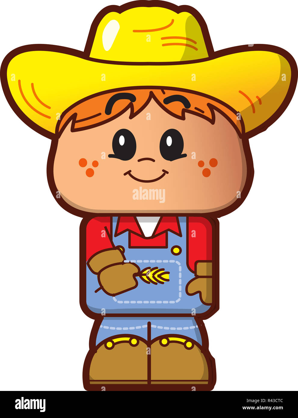 Cute cartoon farm boy hi-res stock photography and images - Alamy