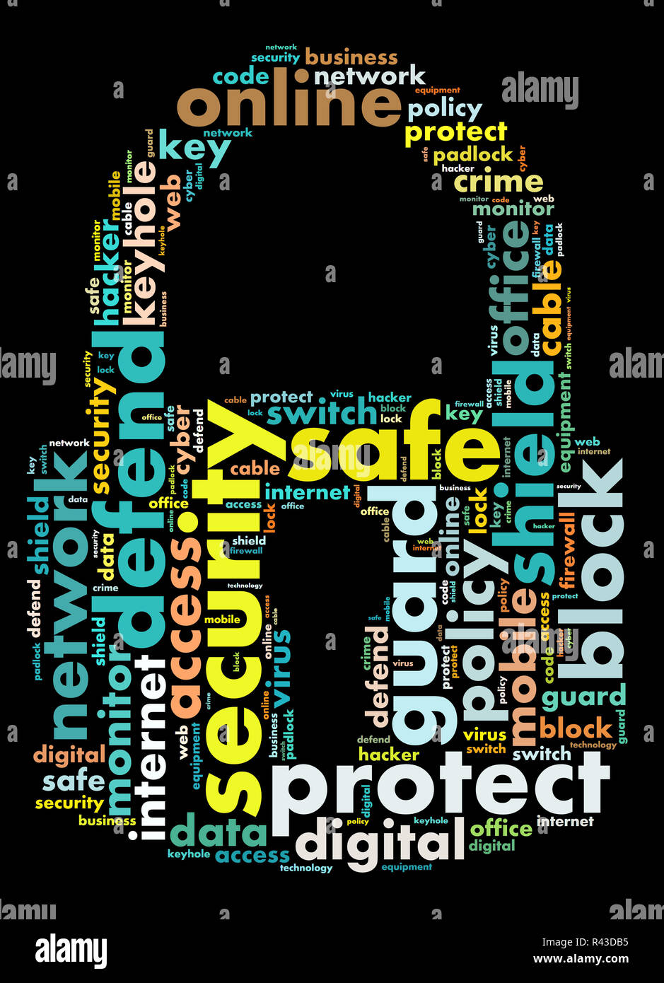 Security word cloud illustration concept Stock Photo - Alamy