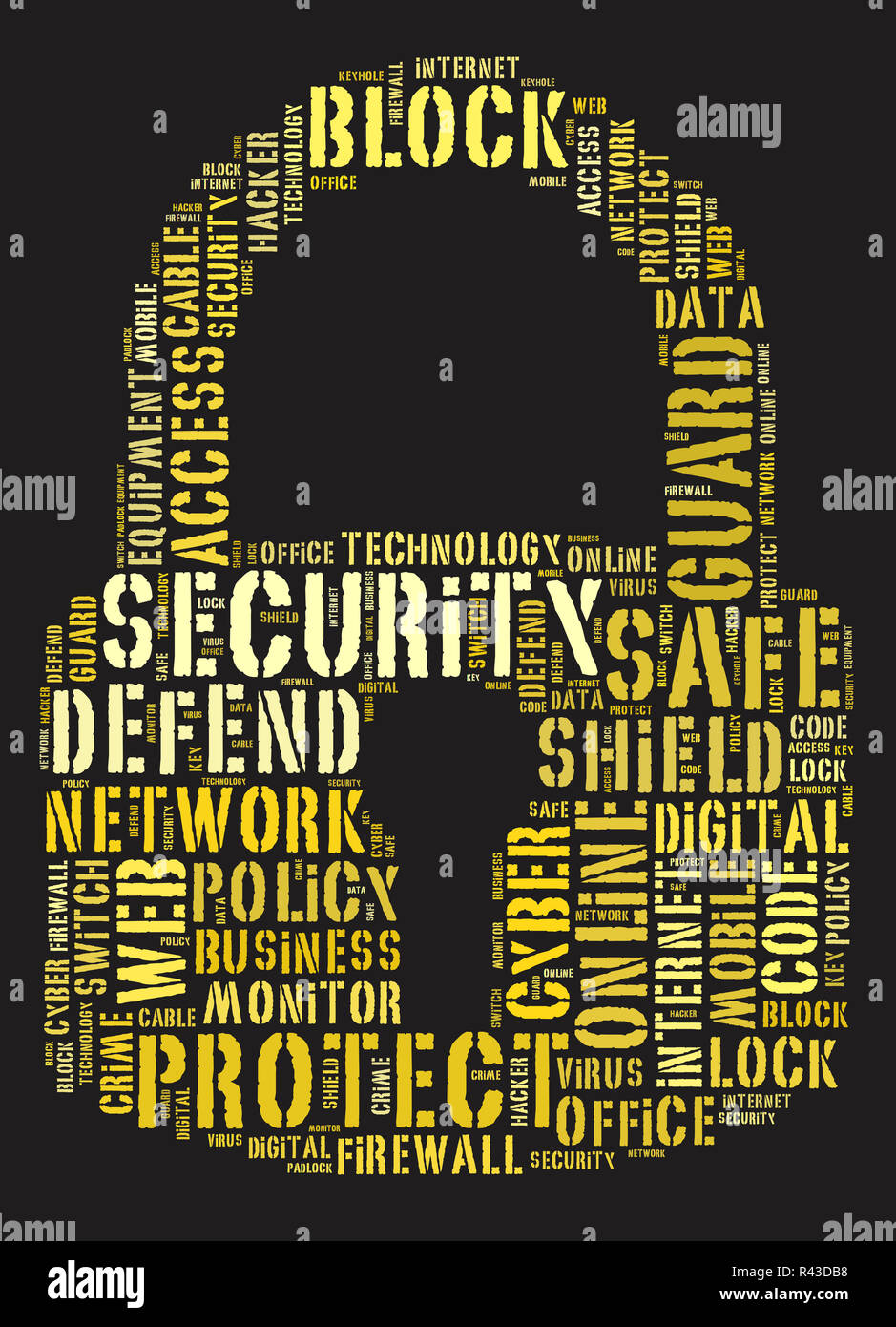 Security word cloud illustration concept Stock Photo - Alamy