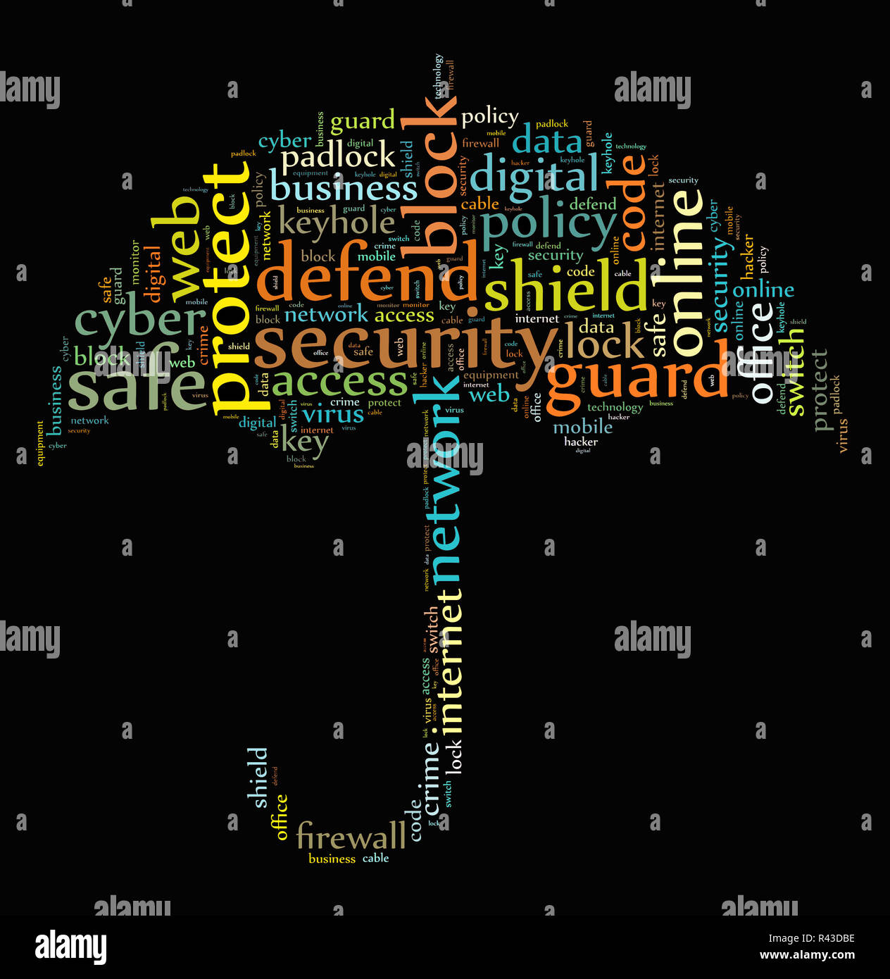 Security word cloud illustration concept Stock Photo - Alamy