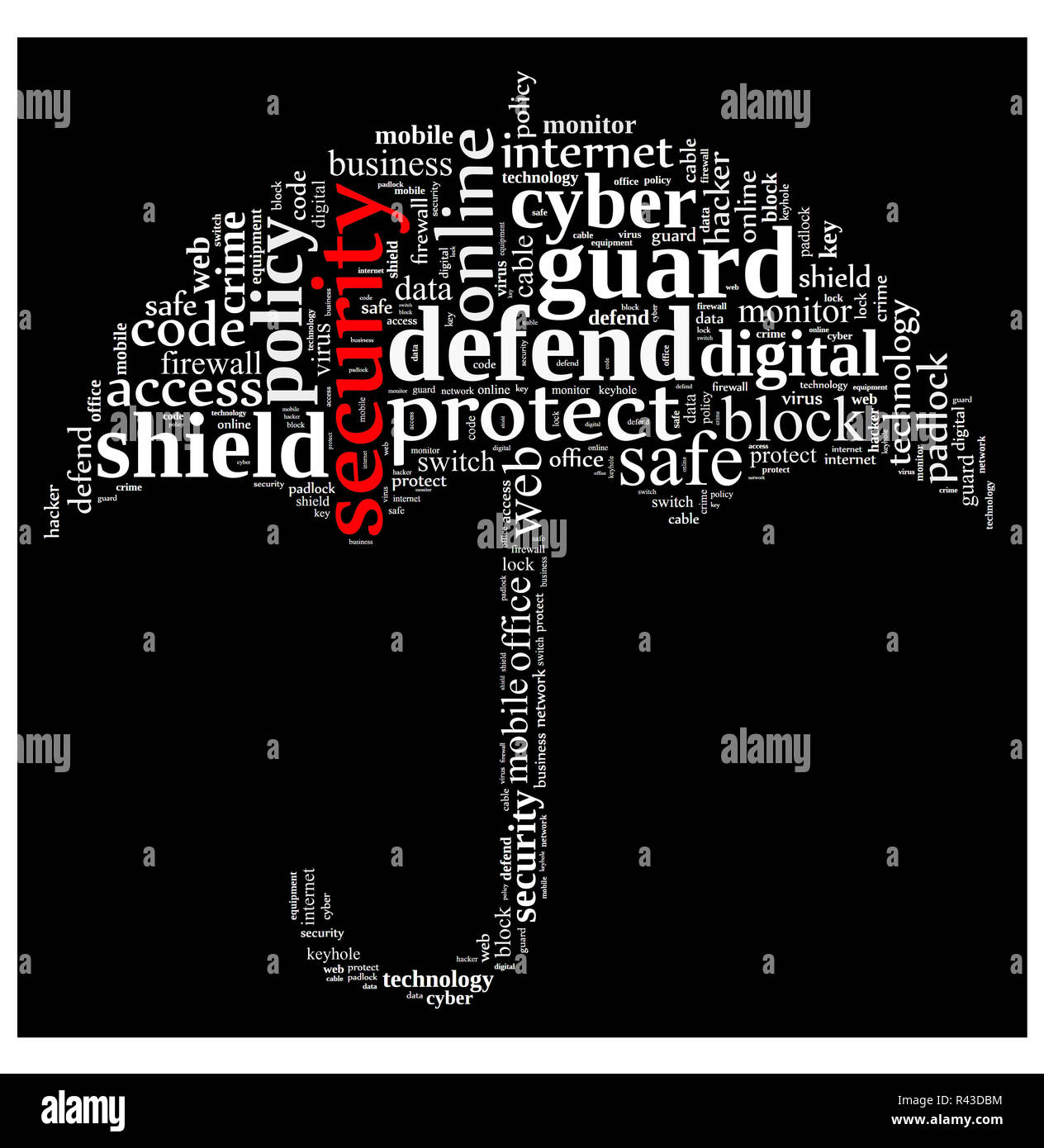 Security padlock word cloud illustration hi-res stock photography and ...