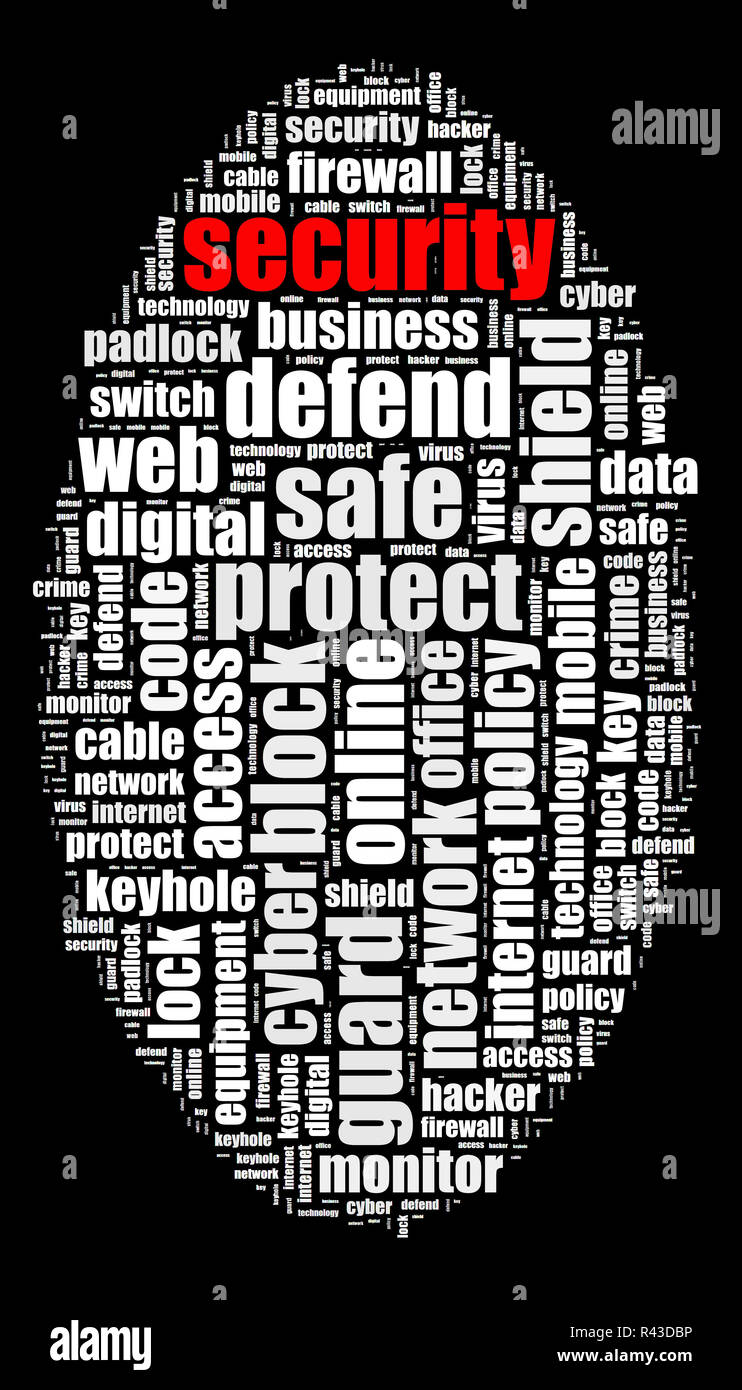 Security word cloud illustration concept Stock Photo - Alamy