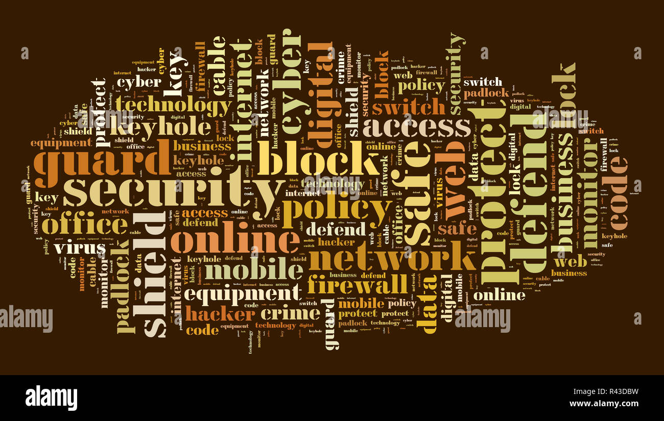 Security word cloud illustration concept Stock Photo - Alamy